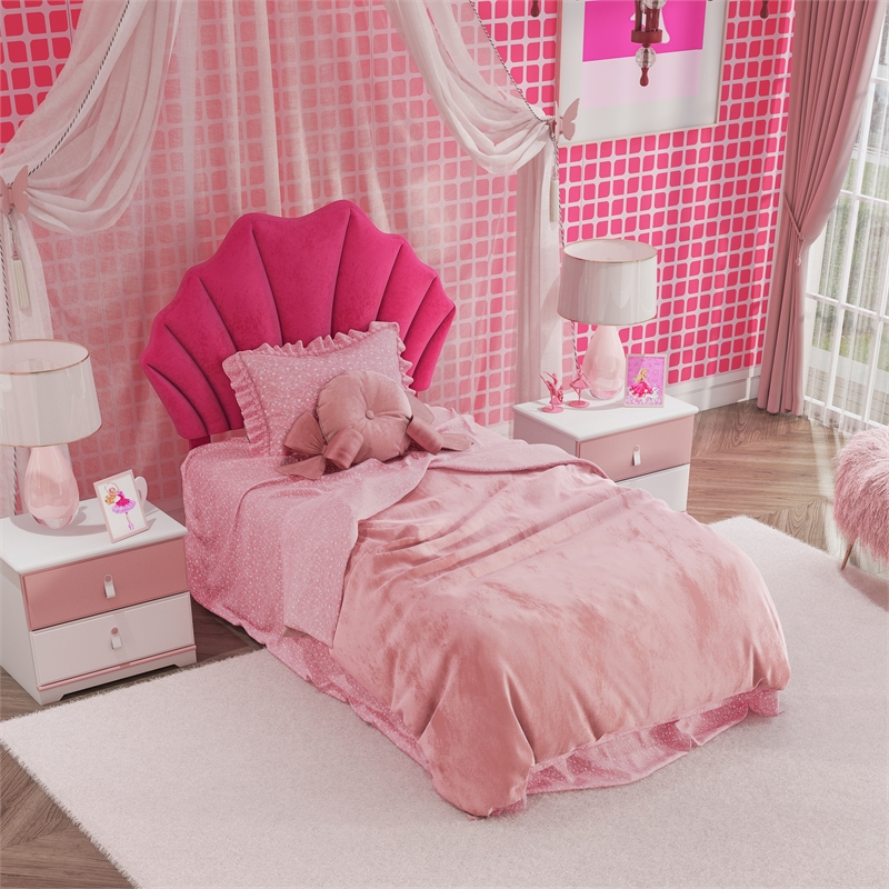 Hillsdale Furniture Elina Upholstered Twin Fabric Headboard Only in Pink
