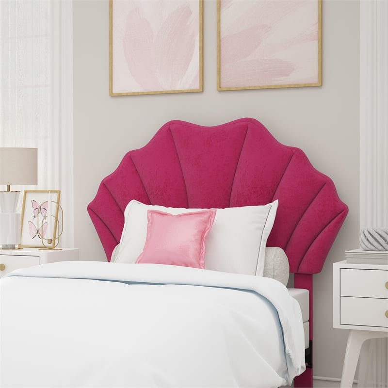 Hillsdale Furniture Elina Upholstered Twin Fabric Headboard Only in Pink
