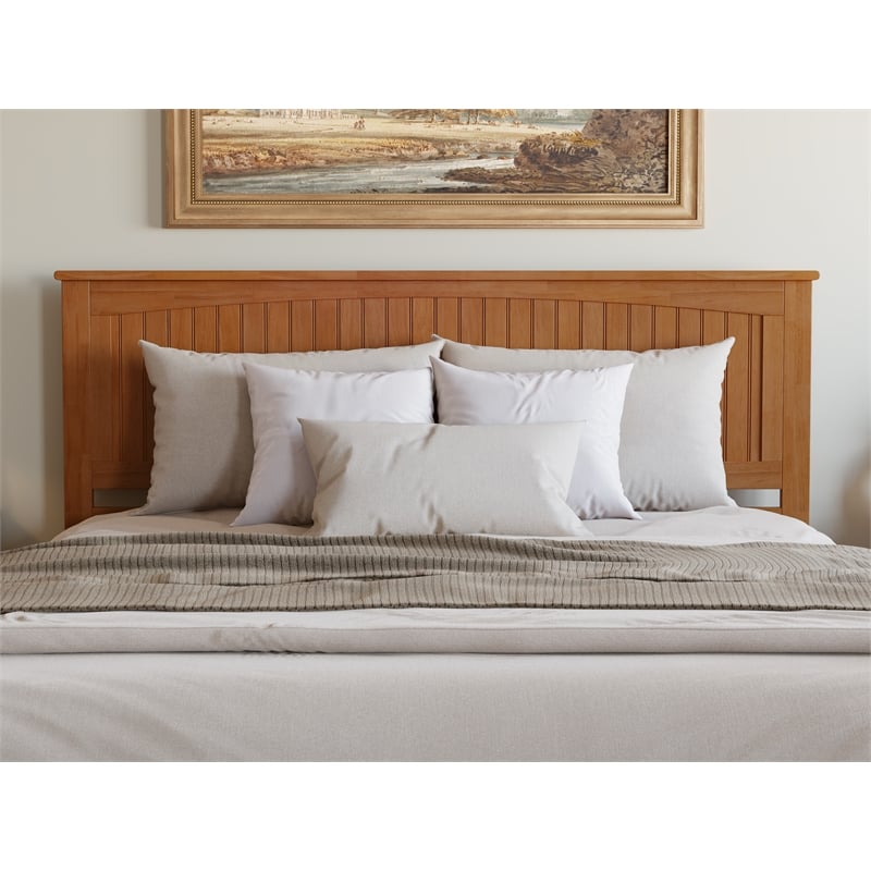 AFI Nantucket King Solid Wood Foundation Bed in Light Toffee
