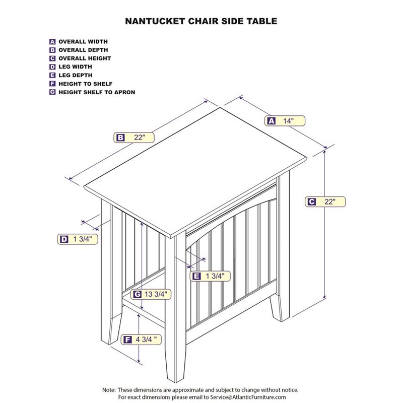 Atlantic Furniture Nantucket Chair Side Table in White | Cymax Business