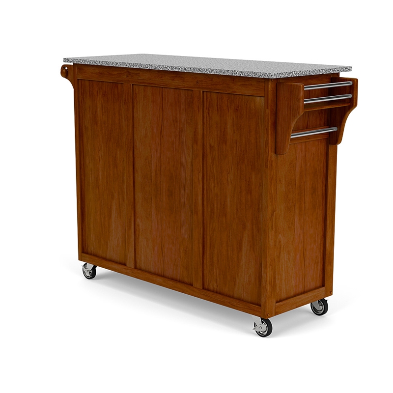 Homestyles Create-a-Cart Solid Wood Kitchen Cart in Cherry with Granite ...