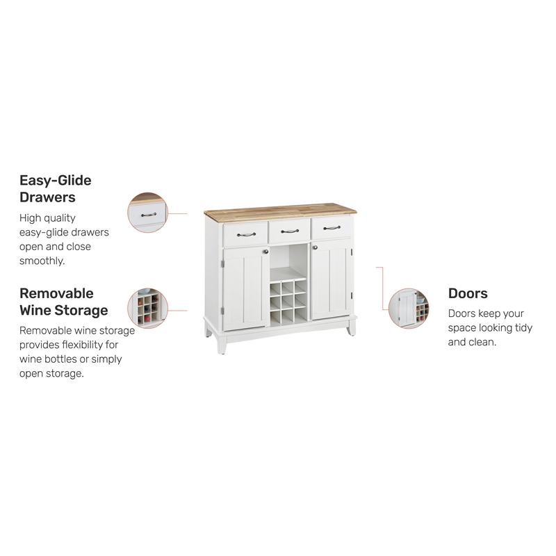 Homestyles Buffet of Buffets Wood Buffet in Off White | Cymax Business