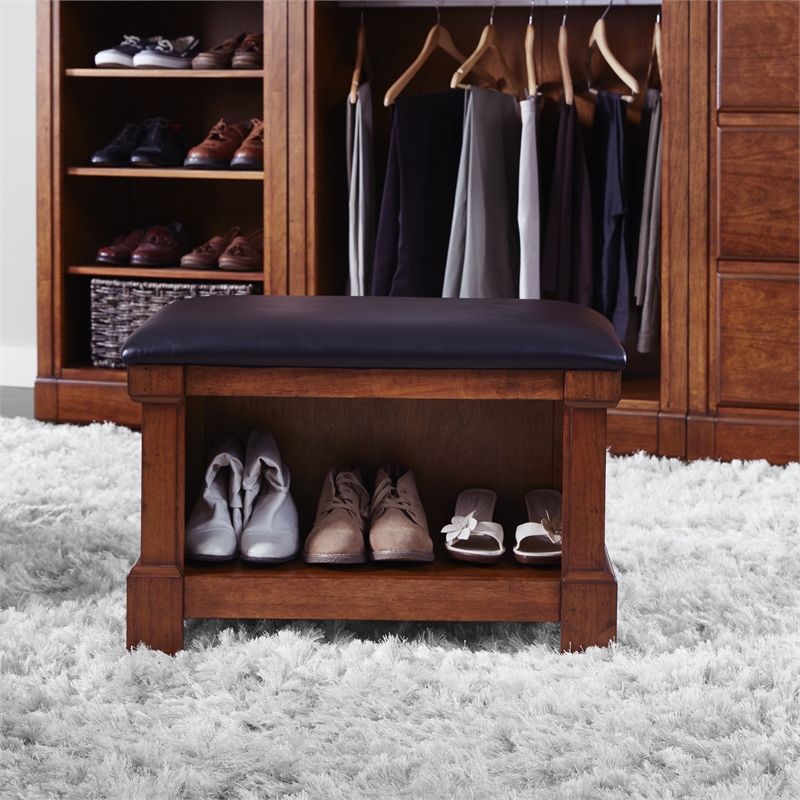 Aspen Rustic Cherry Storage Bench - 5520-27