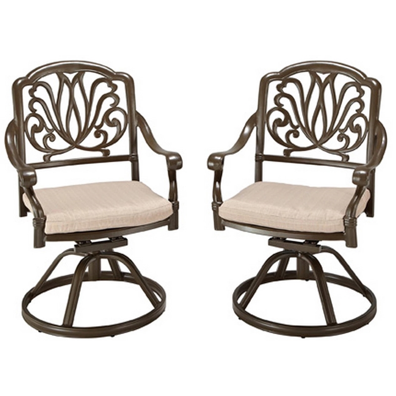 Homestyles Capri Aluminum Outdoor Swivel Rocking Chair in Taupe ...