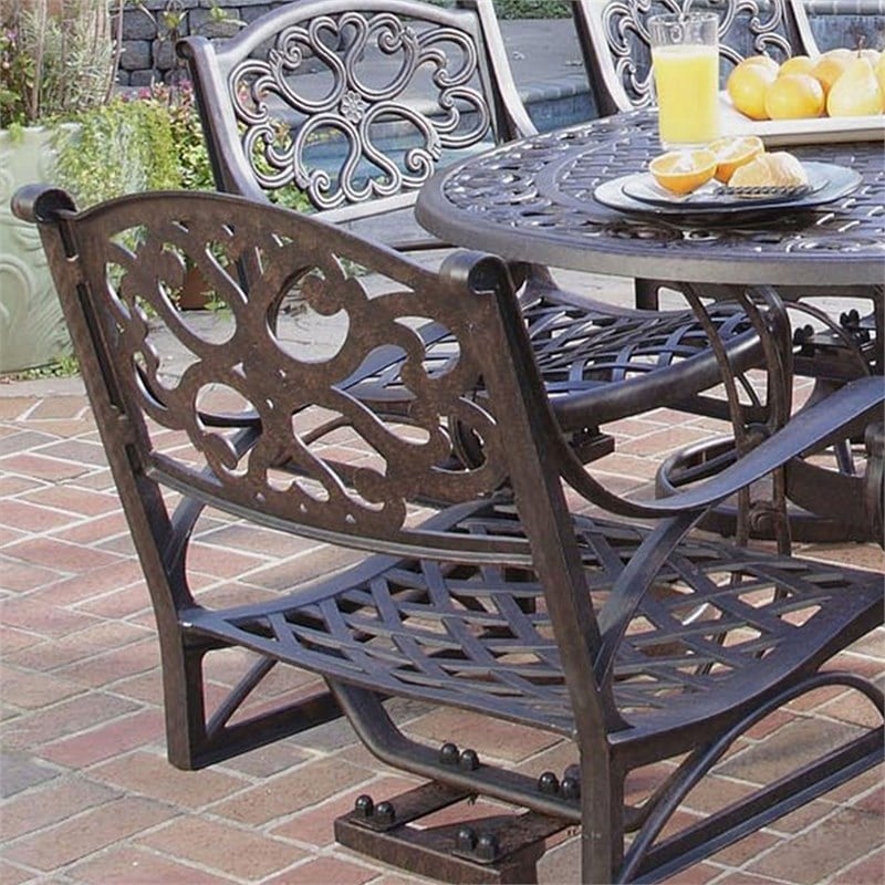 Homestyles Sanibel Aluminum 7 Piece Outdoor Dining Set in Bronze