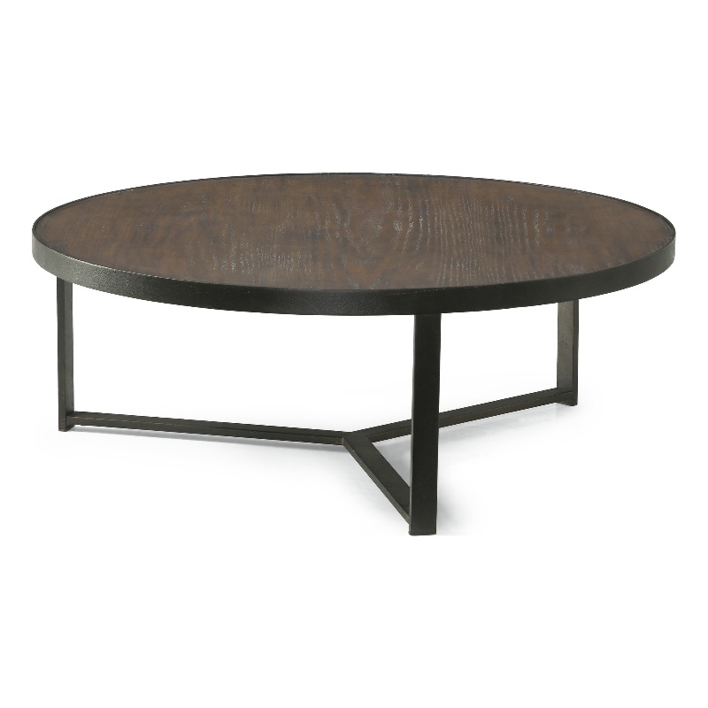 Homestyles Nicole Brown Wood Large Round Bunching Coffee Table ...