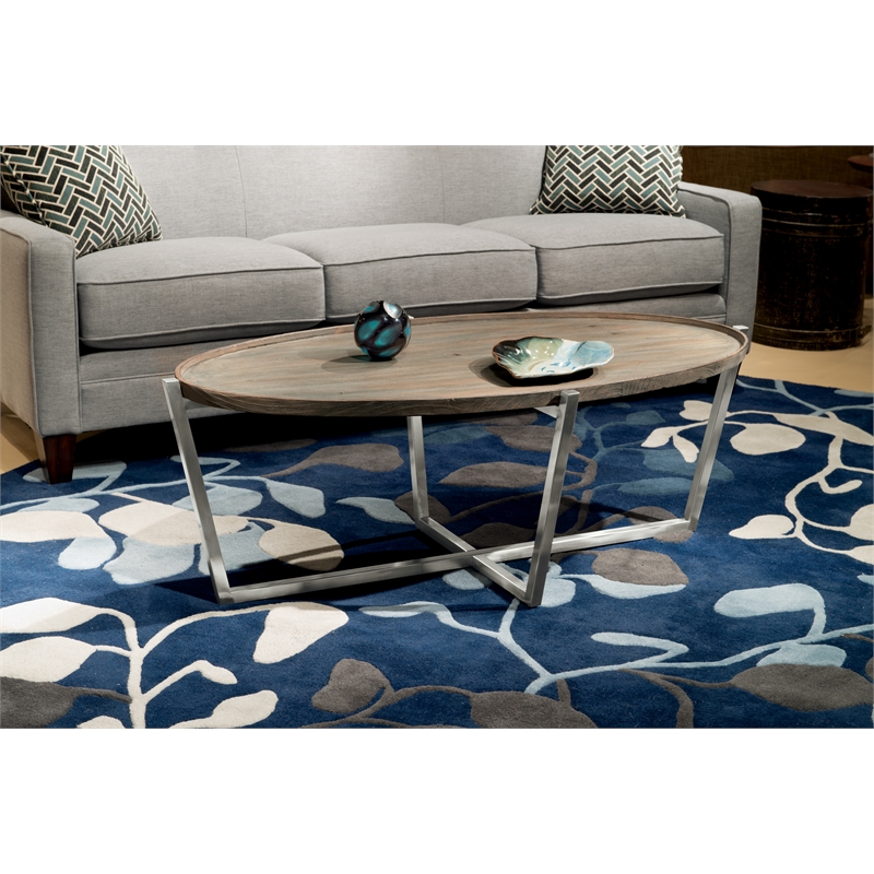 Homestyles Rae Brown Wood Oval Coffee Table | Homesquare