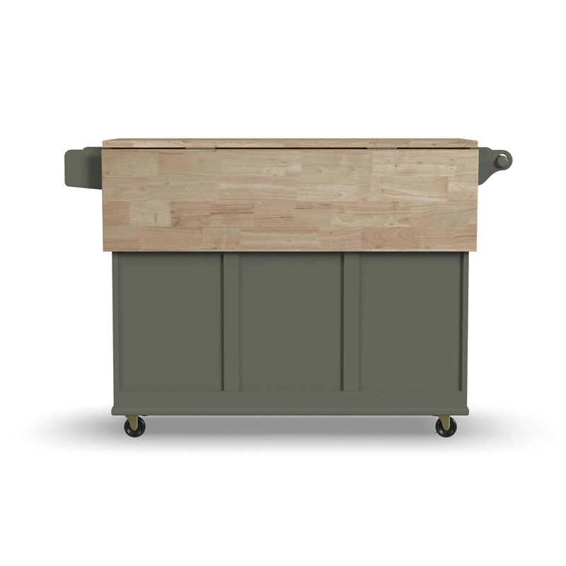 Homestyles Dolly Madison Engineered Wood Kitchen Cart in Sage Green ...
