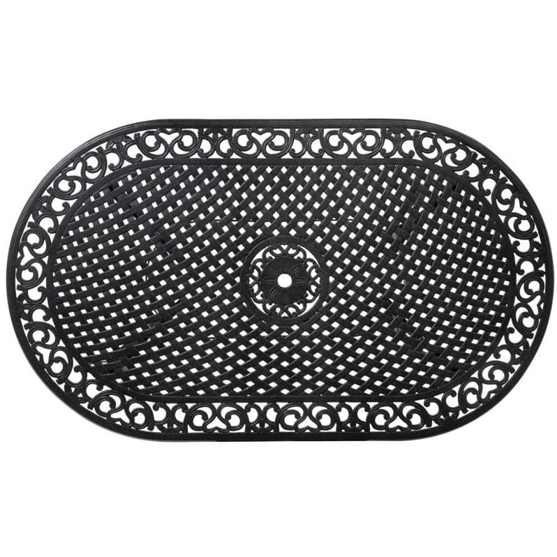 Home Styles Biscayne Oval Outdoor Dining Table in Black Finish - 5554-33