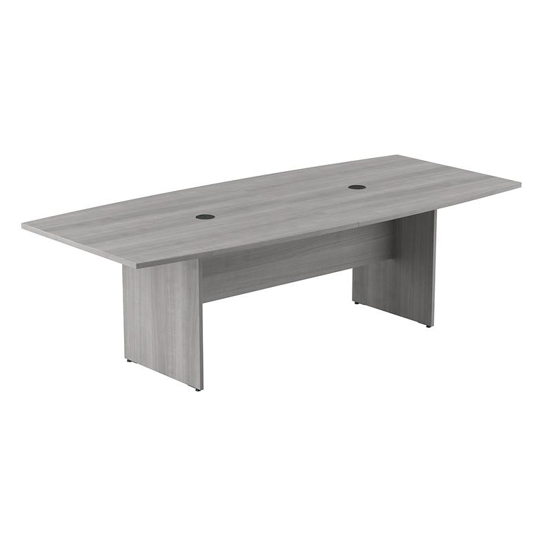 96W x 42D Conference Table with Wood Base in Platinum Gray - Engineered ...