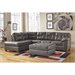 Signature Design by Ashley Left Chaise Sectional with Ottoman in Gray ...