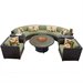 TKC Barbados 8 Piece Patio Wicker Fire Pit Sofa Set in Wheat - BARBADOS-08i