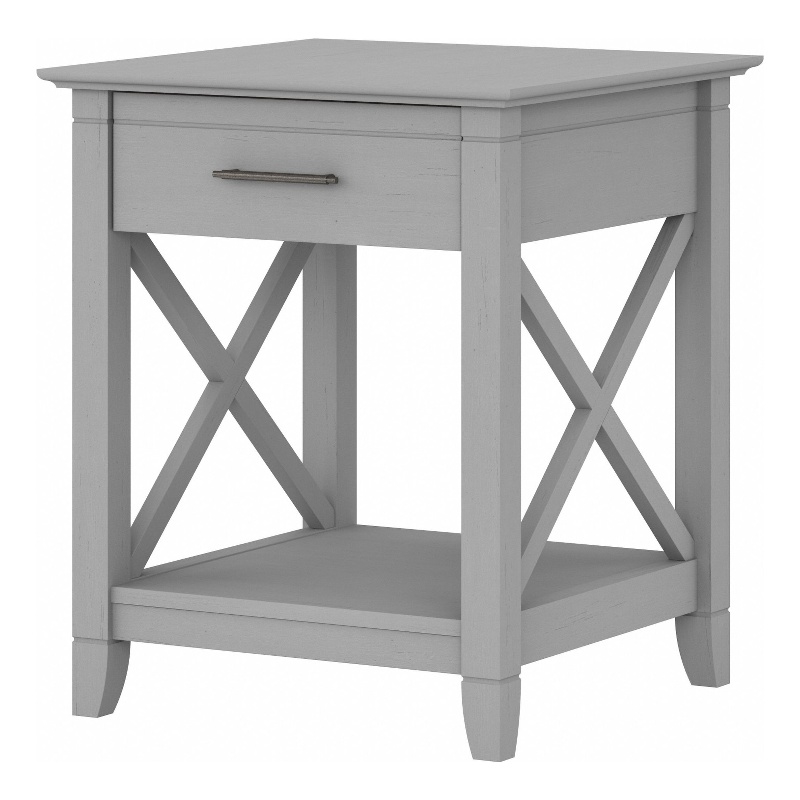 Key West End Table with Storage in Cape Cod Gray - Engineered Wood