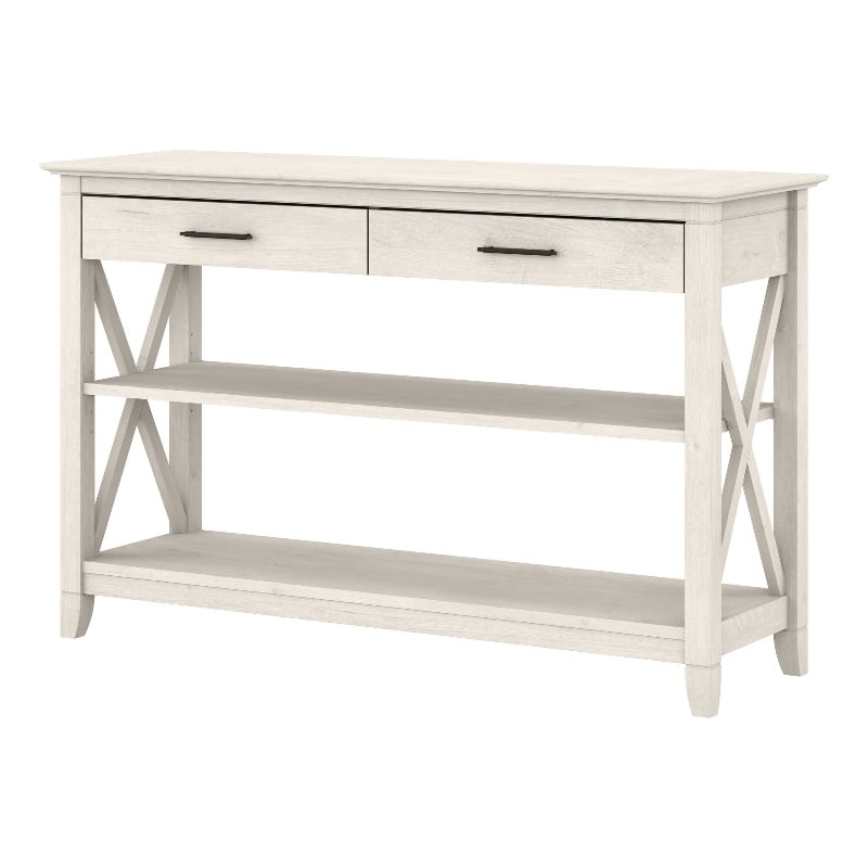 Key West Console Table with Drawers and Shelves in Linen White ...