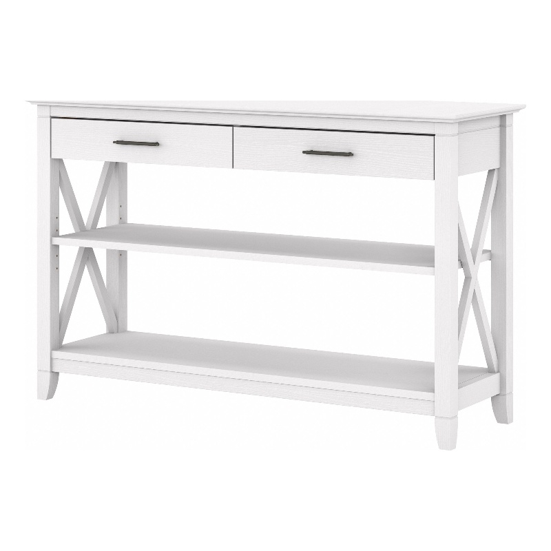 Key West Console Table with Drawers in Pure White Oak - Engineered Wood ...