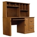 Sauder Orchard Hills Wood Computer Desk with Hutch in Carolina Oak ...